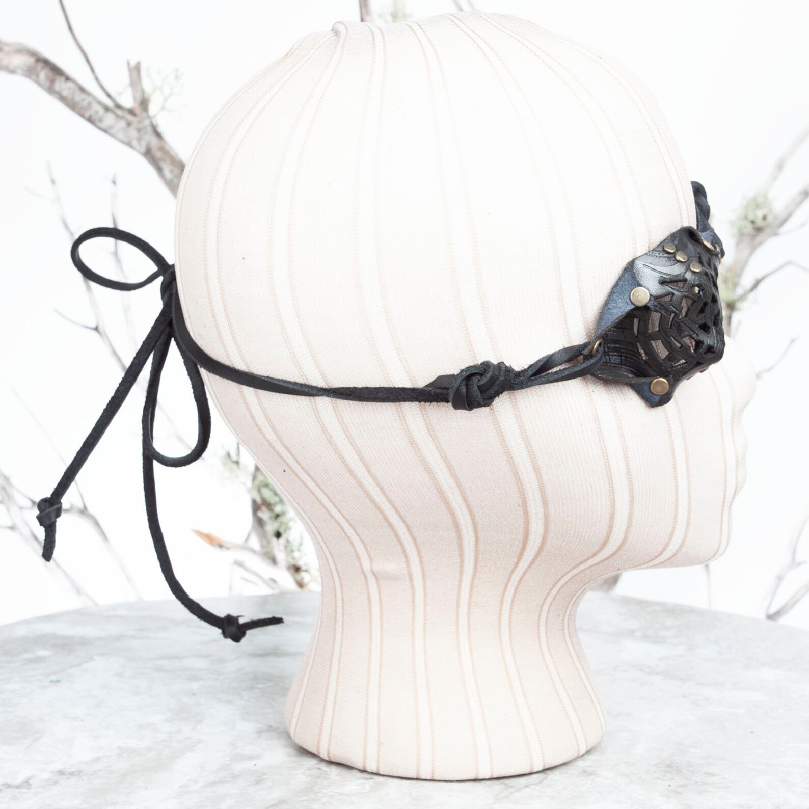 Metallic Blue Eye Patch Leather Eye Patch Eyepatch Filigree - Etsy