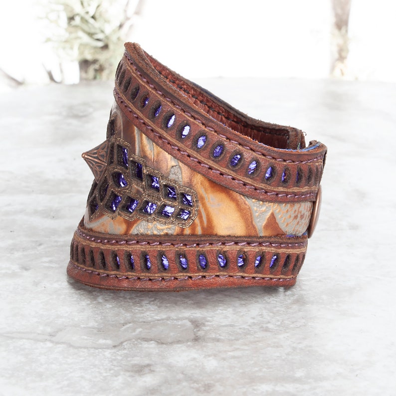 Leather Bracelet Arm Cuff Leather Wristlet Leather - Etsy