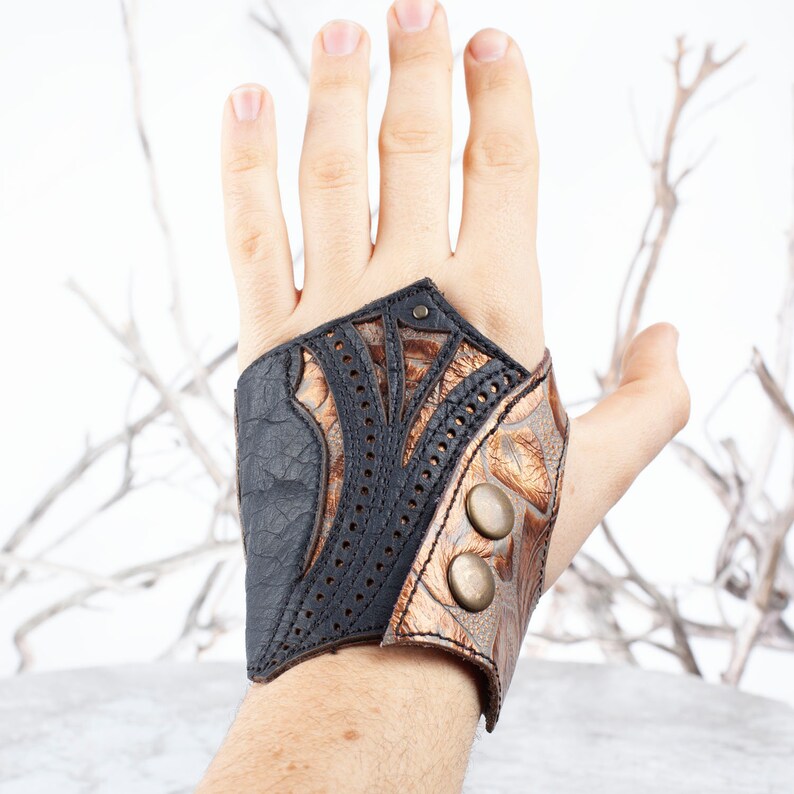 Leather Fingerless Glove Single Glove Ninja Glove Left Hand | Etsy