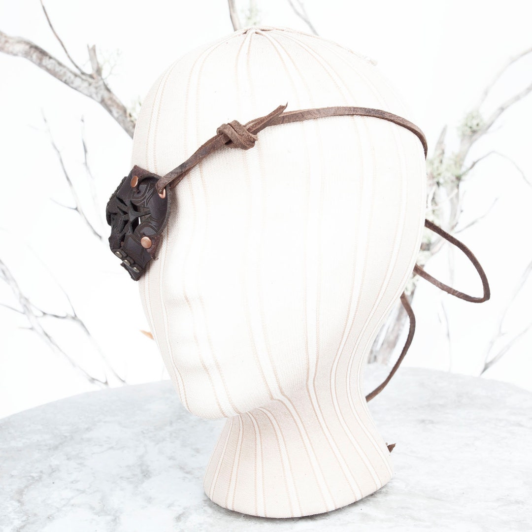 Dark Brown Eyepatch Leather Eye Patch Filigree Eyepatch U - Etsy