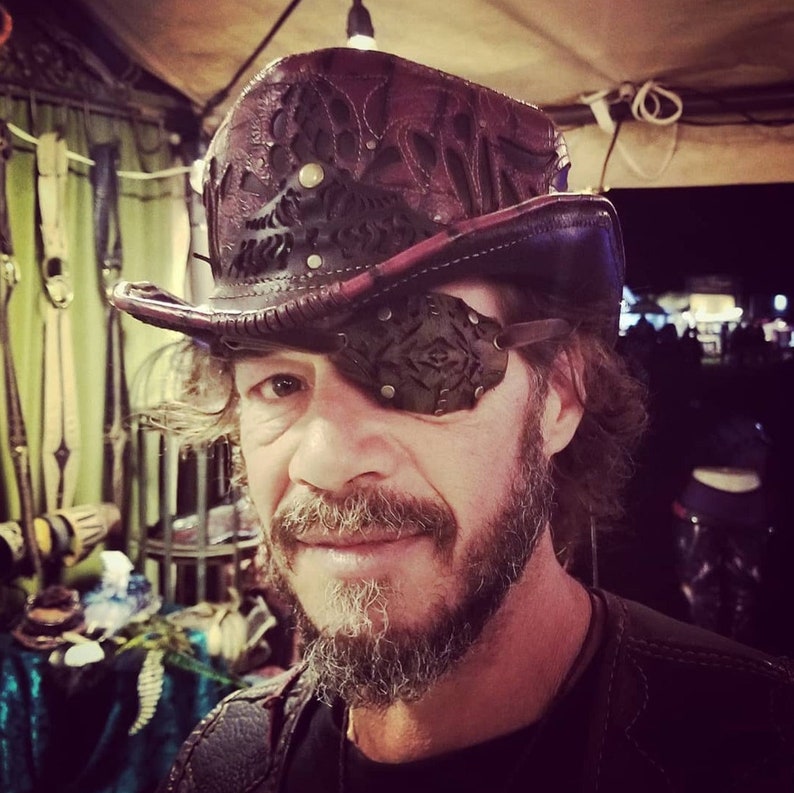 Metallic Blue Eye Patch Leather Eye Patch Eyepatch Filigree - Etsy