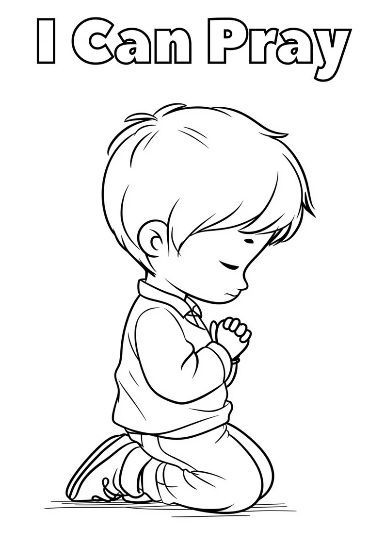 Coloring Pages “I Can Pray” — Christian Prayer Coloring Book for Kids ...
