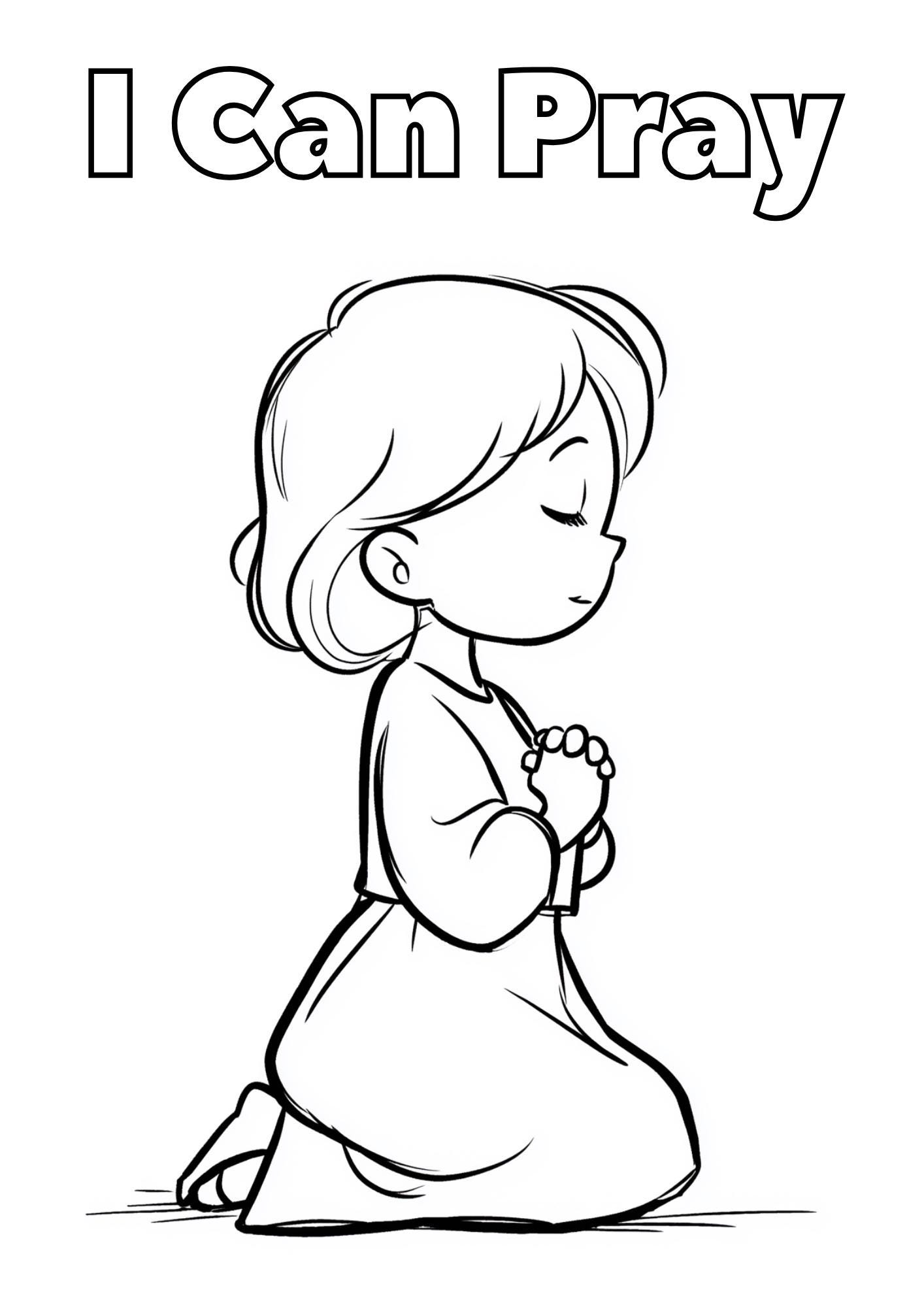 Coloring Pages “I Can Pray” — Christian Prayer Coloring Book for Kids ...