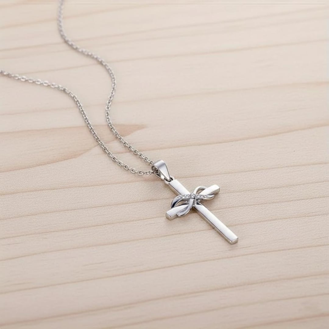 Sterling Silver Infinity Cross Necklace, Religious Pendant With ...