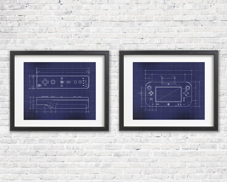 Custom Four Blueprint Set Video Game Decor | Etsy