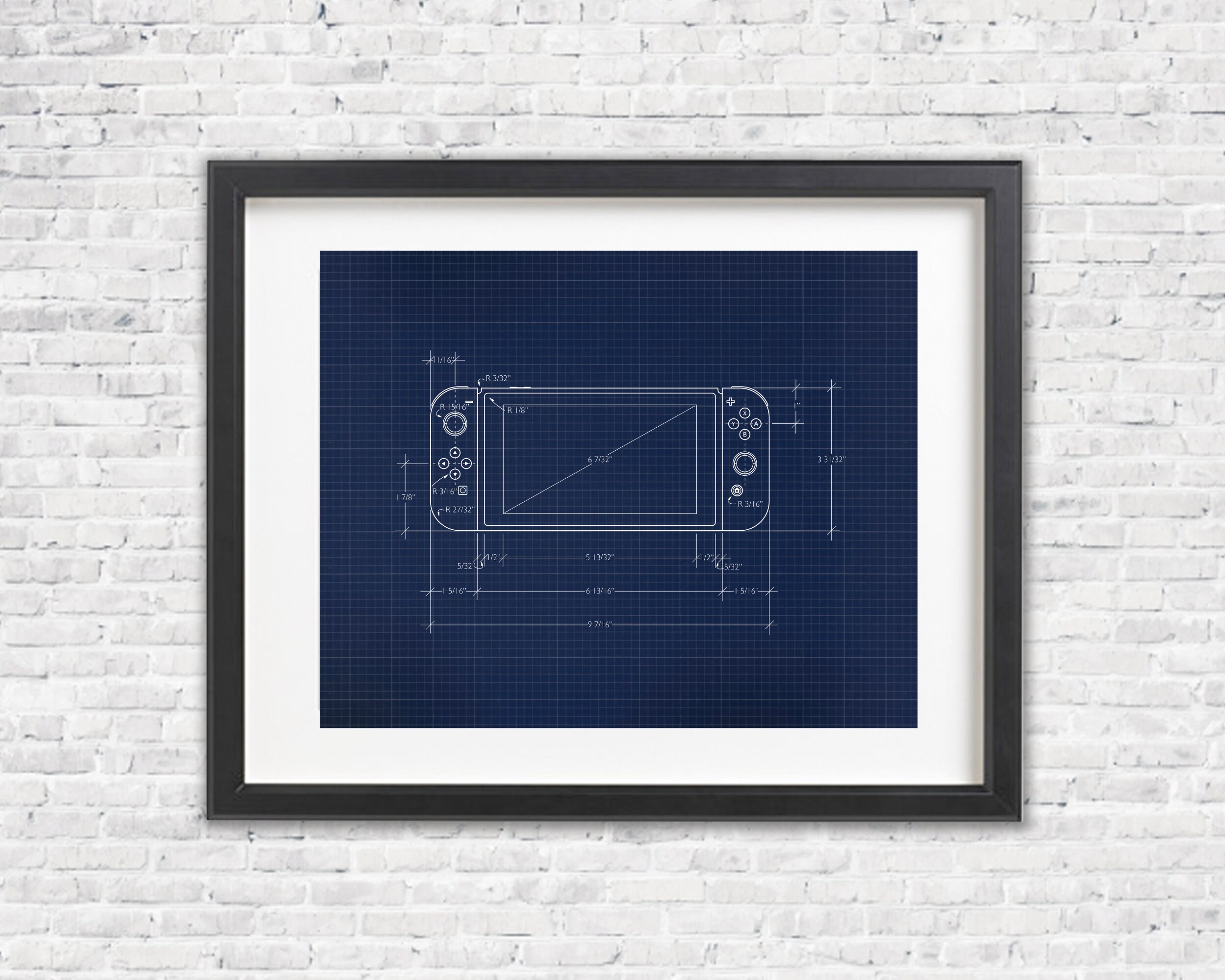 Nintendo Switch Handheld Blueprint Video Game Decor | Etsy