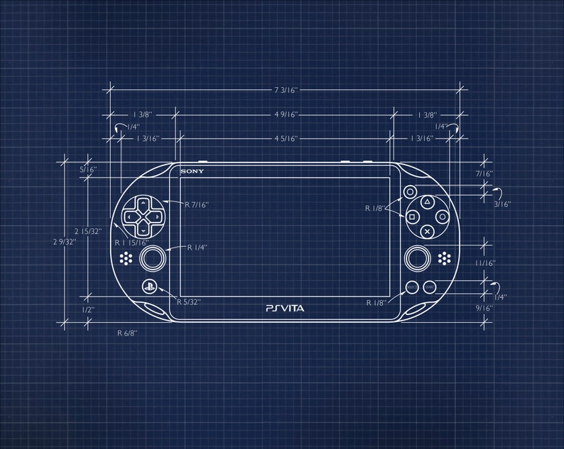 PS Vita Blueprint Video Game Decor Printable Playstation | Etsy