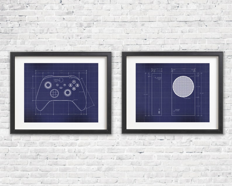 Custom Four Blueprint Set Video Game Decor | Etsy