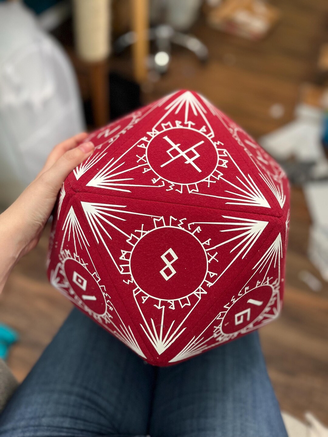 Red and White Love Rune D20 - Ready to Ship - Etsy