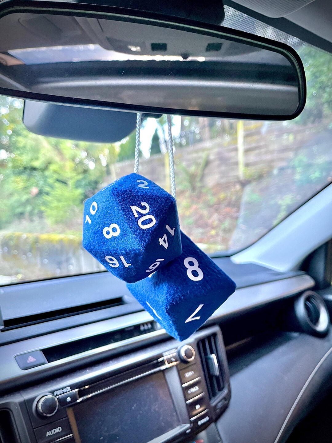 Dark Blue Fuzzy Dice - D20/D8 - Etsy
