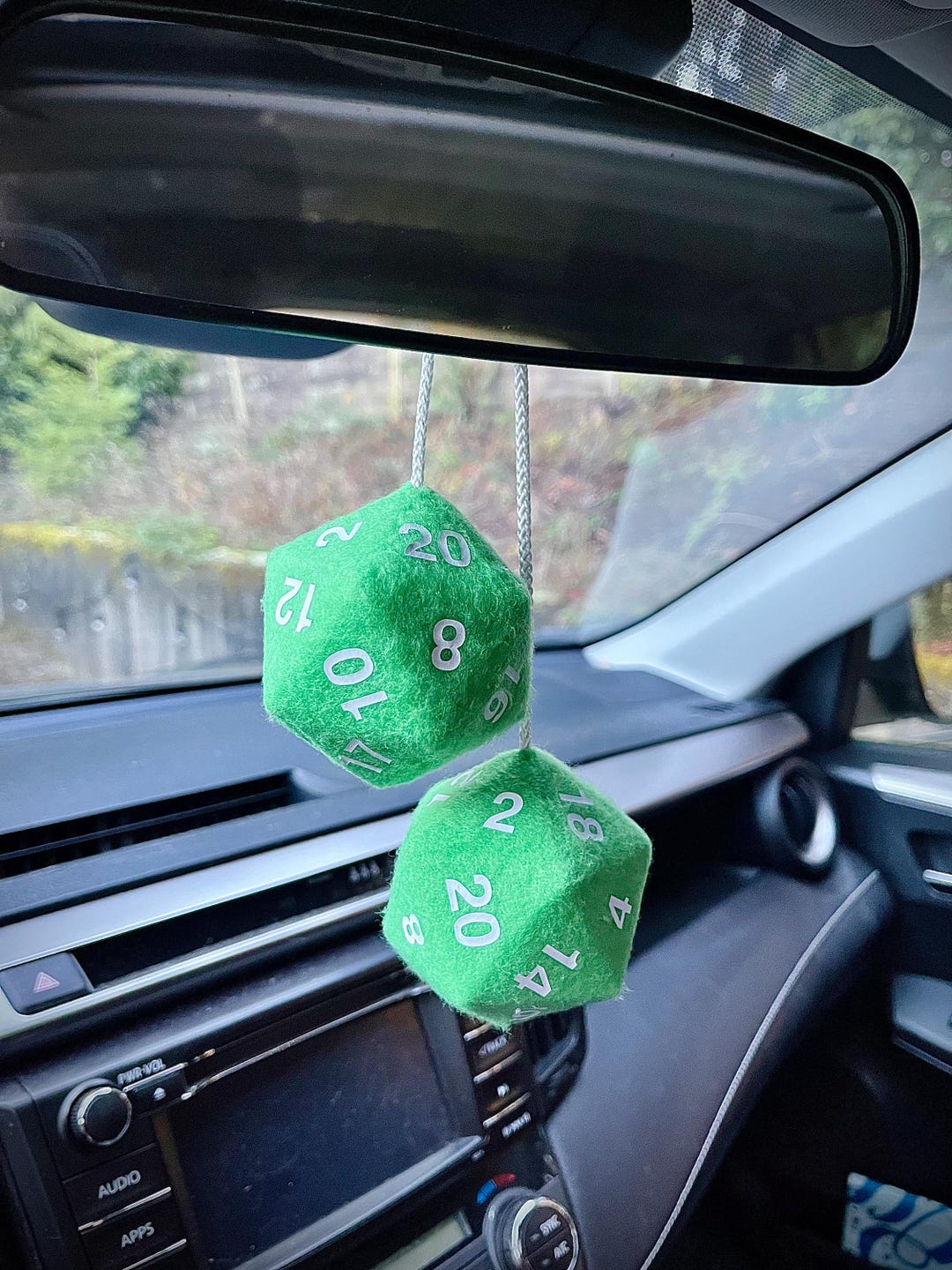 Green Fuzzy Dice - D20/D20 - Etsy