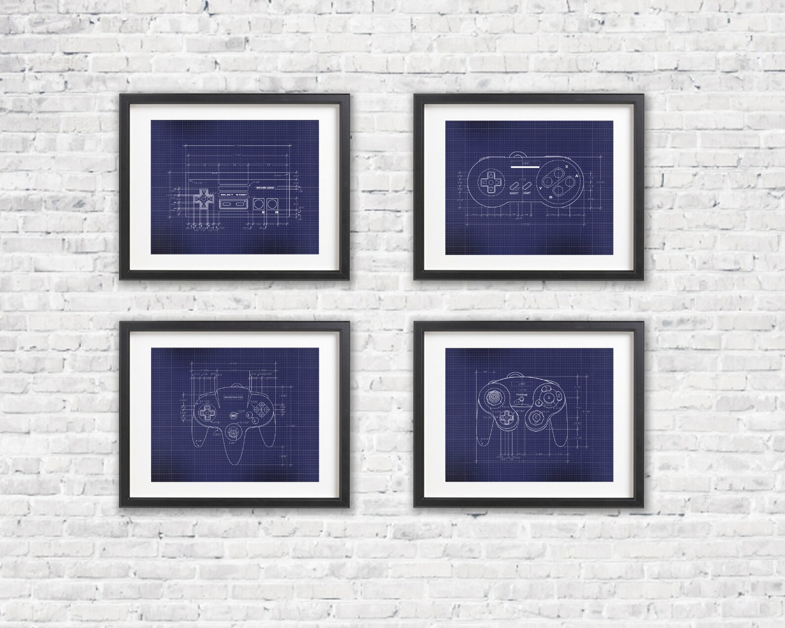 Custom Four Blueprint Set Video Game Decor | Etsy