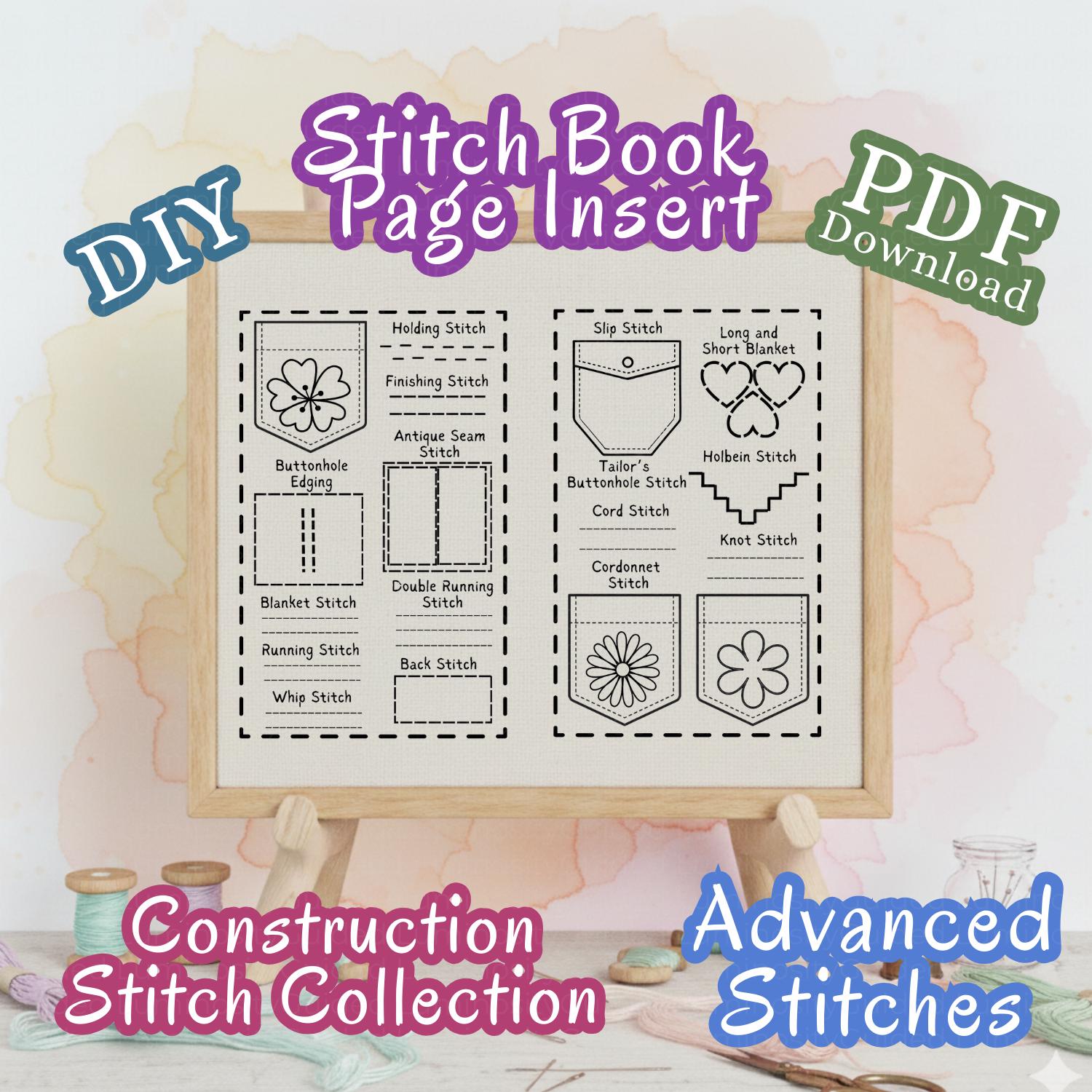 Construction Stitch Book Page Insert | Advanced Embroidery Patterns PDF ...