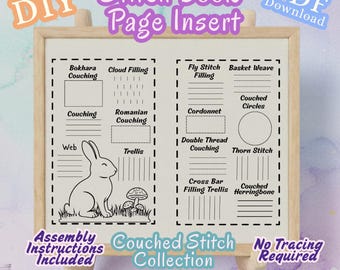 Couching Stitch Collection – Stitch Book Page Insert – Hand Embroidery ...