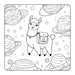 Kawaii Space Animals Coloring Pages, Kids Outer Space Activity (digital ...