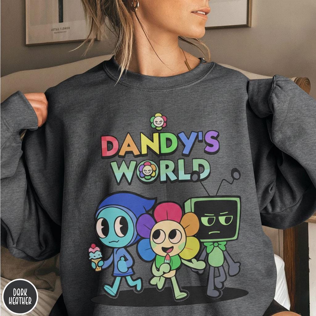 Retro Gamer Sweatshirt, Dandy's World Cartoon Crewneck - Etsy