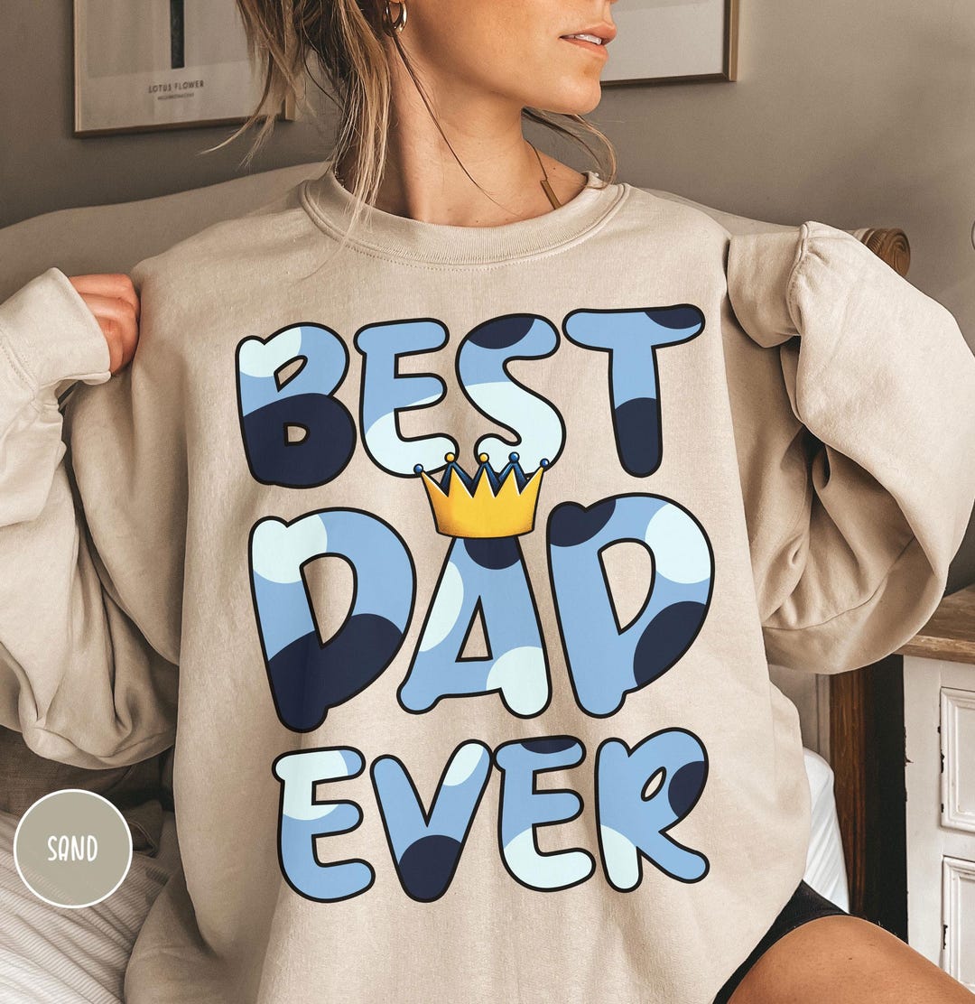 Best Dad Ever Shirt, Blue Cow Print Dad Tee, Father's Day Gift, King ...