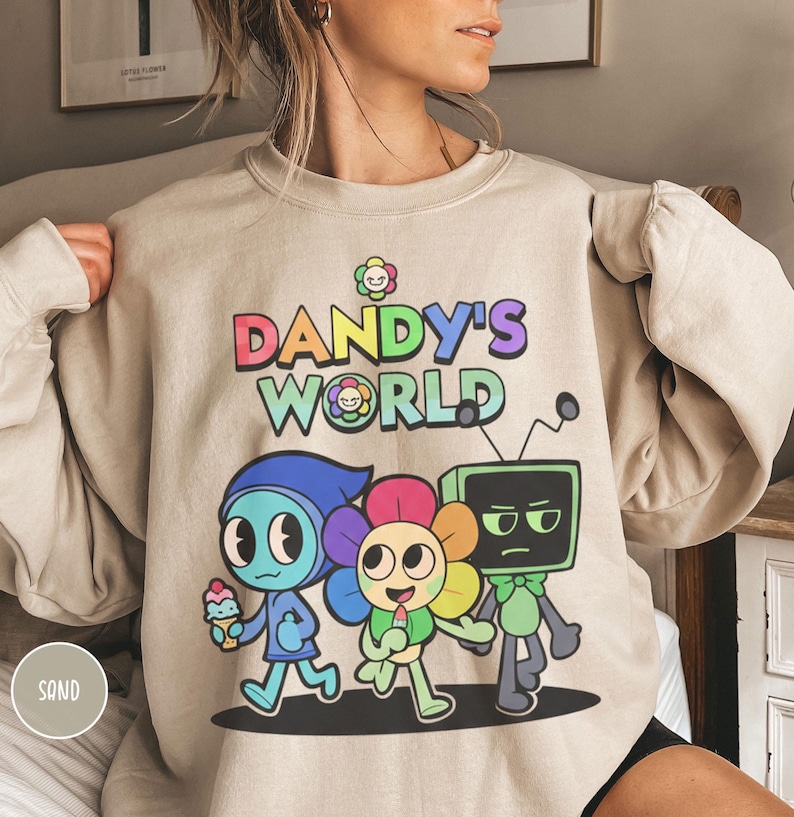 Retro Gamer Sweatshirt, Dandy's World Cartoon Crewneck - Etsy
