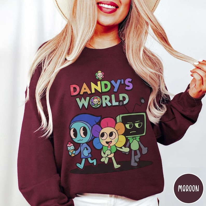 Retro Gamer Sweatshirt, Dandy's World Cartoon Crewneck - Etsy