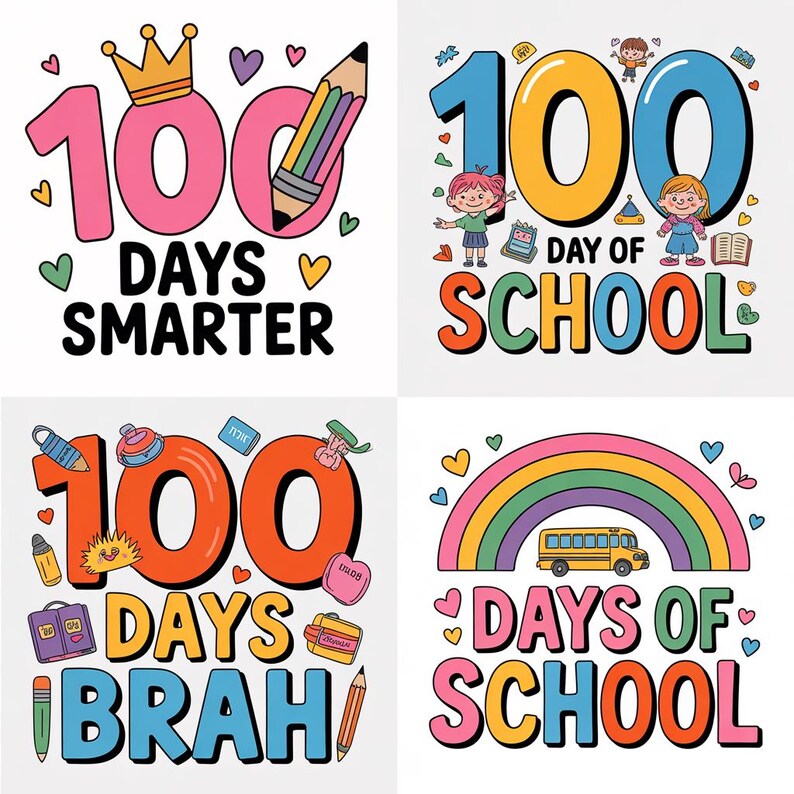 100 Days School SVG Bundle | Kids Teacher Shirt Mug Classroom Decor ...