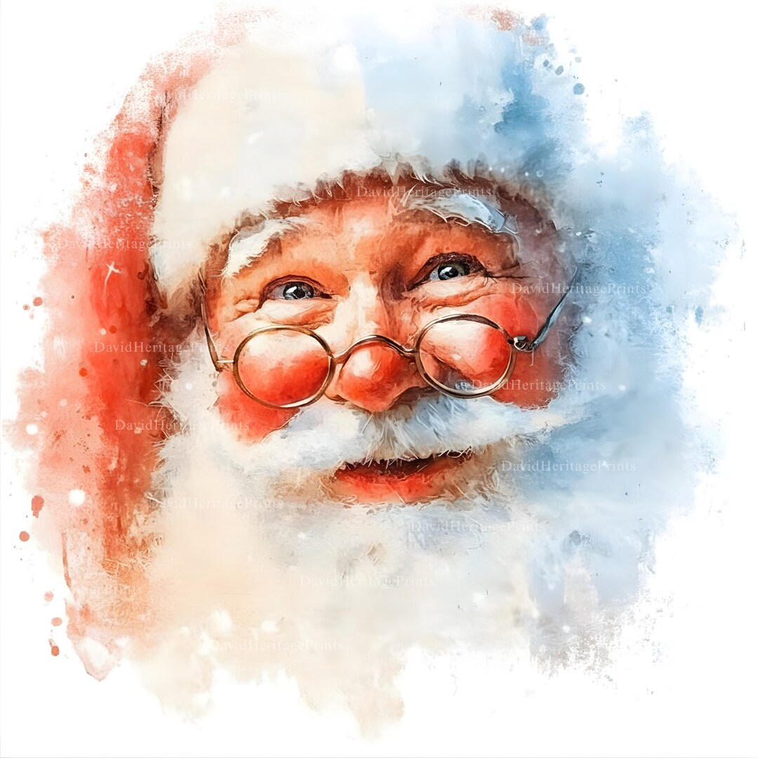Watercolor Santa Claus Clipart Bundle, Christmas JPG Images (digital ...