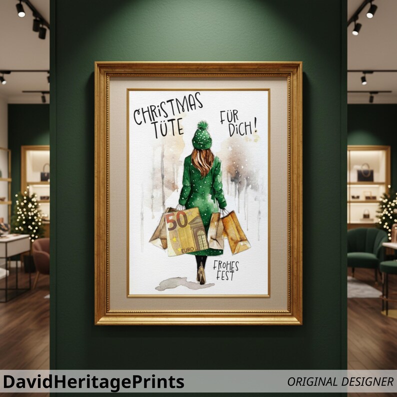 Christmas Money Card Printable for Girls, Holiday Cash Holder Gift ...