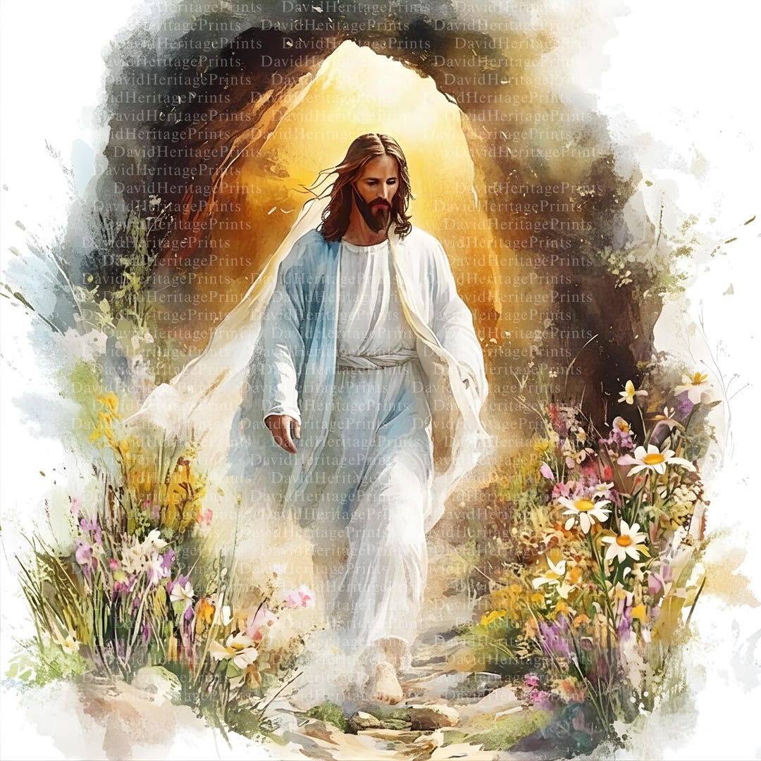 Jesus Resurrection Clipart Bundle, Watercolor Easter Art (digital ...