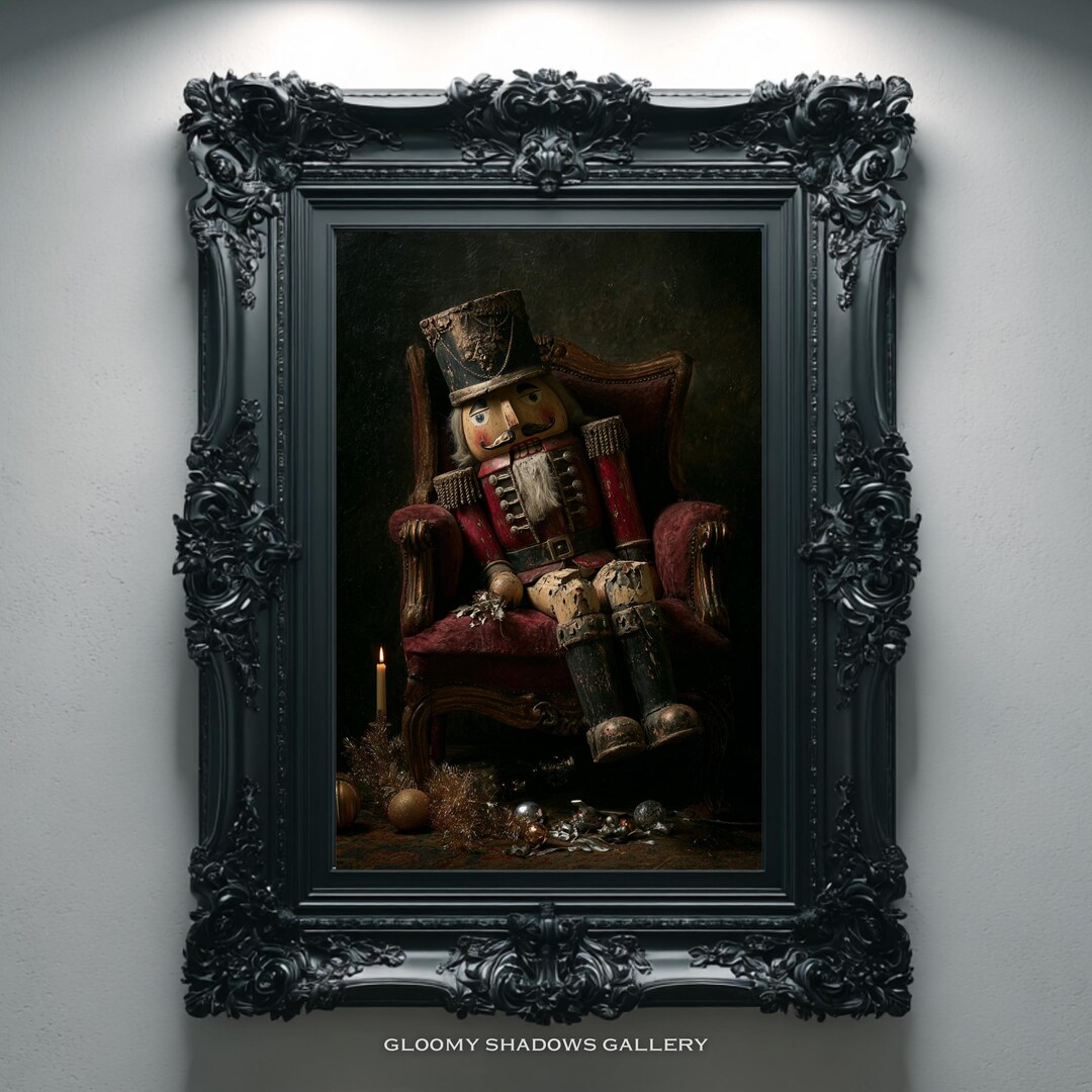 Gothic Nutcracker Portrait Dark Christmas Art Moody Holiday Still Life ...