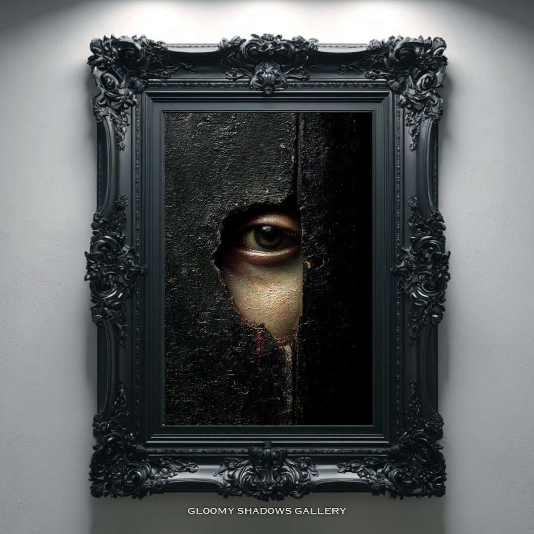 Creepy Watchful Eye Gothic Horror Printable Wall Art, Dark Oil Painting ...