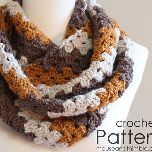 Colorful Loop Scarf Crochet PATTERN Quick and Easy Infinity | Etsy