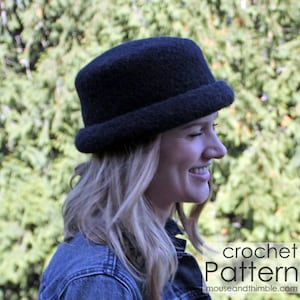 Felted Hat Crochet PATTERN With Felting Instructions, Derby Bowler ...