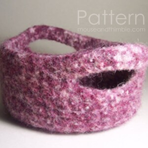 Felted Wool Crochet PATTERN Bundle, Handle Baskets and Nesting Bowls ...
