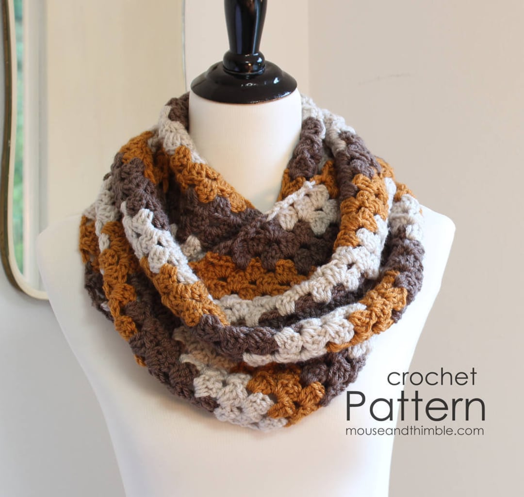 Colorful Loop Scarf Crochet PATTERN, Quick and Easy Infinity Cowl, Long ...