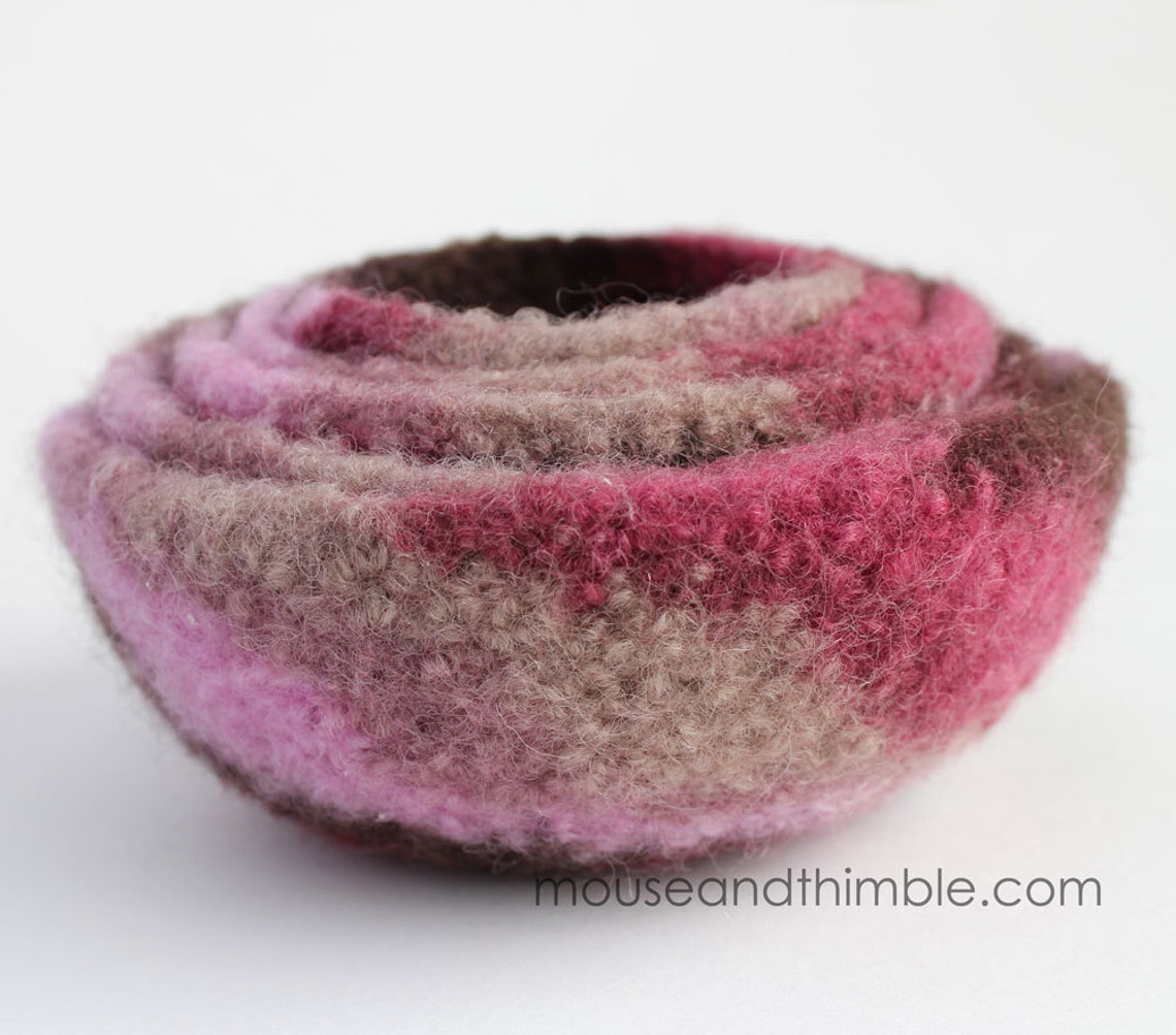 Felted Wool Bowls Crochet PATTERN Small Graduating Nesting - Etsy