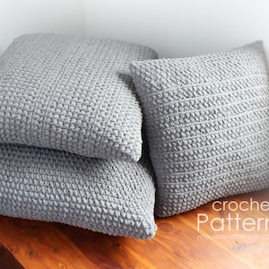 Chunky Pillow Cushion Crochet PATTERN, Bulky Square Modern Chic Covers ...
