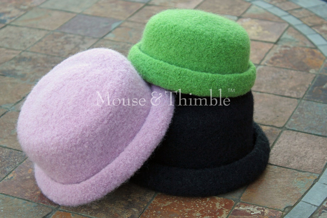 Felted Hat Crochet PATTERN Wool Derby Bowler Caps Easy - Etsy
