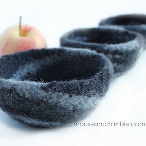 Felted Wool Crochet PATTERN Bundle, Handle Baskets and Nesting Bowls ...