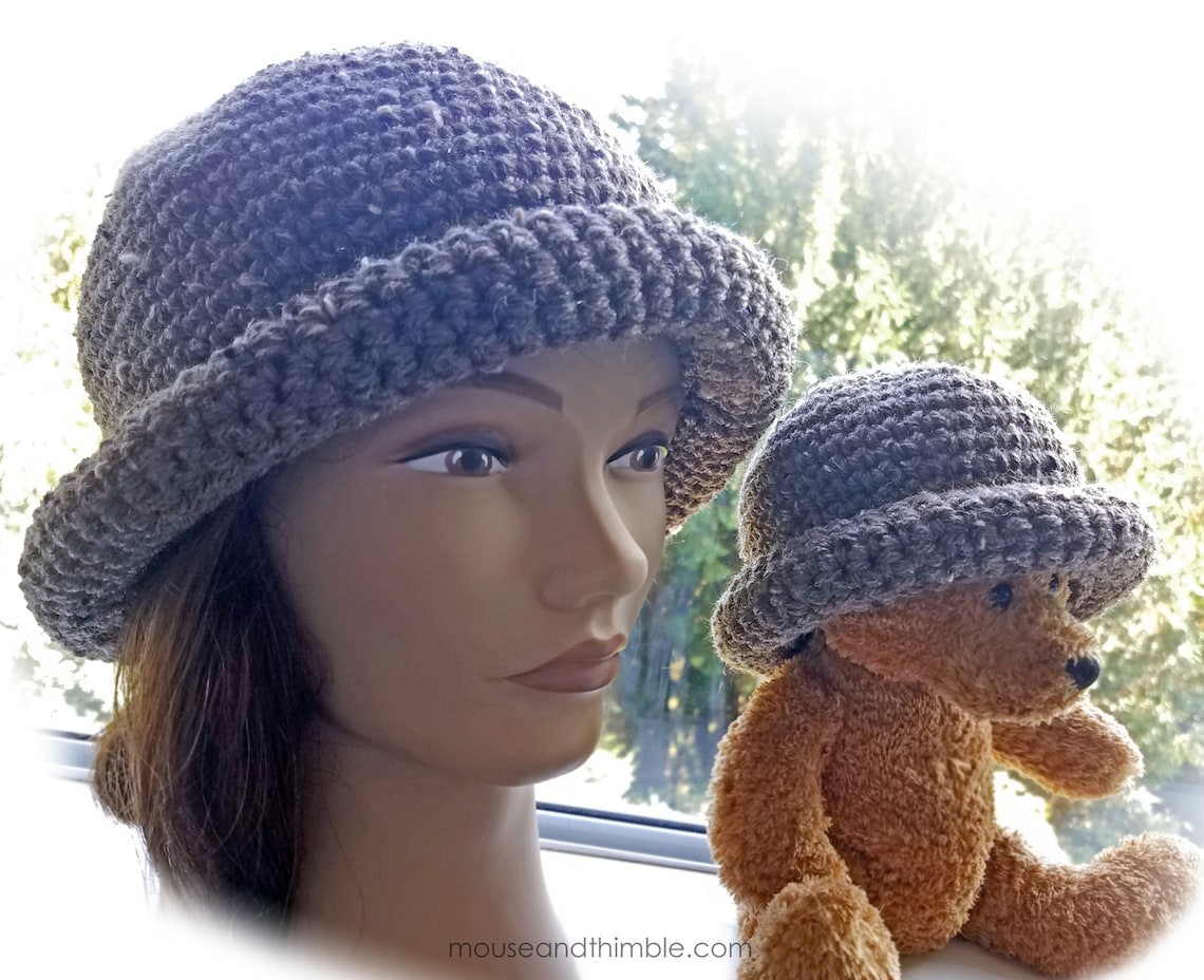 Crochet Hat PATTERN Tutorial Rolled Brim Beanie Cap Basic - Etsy
