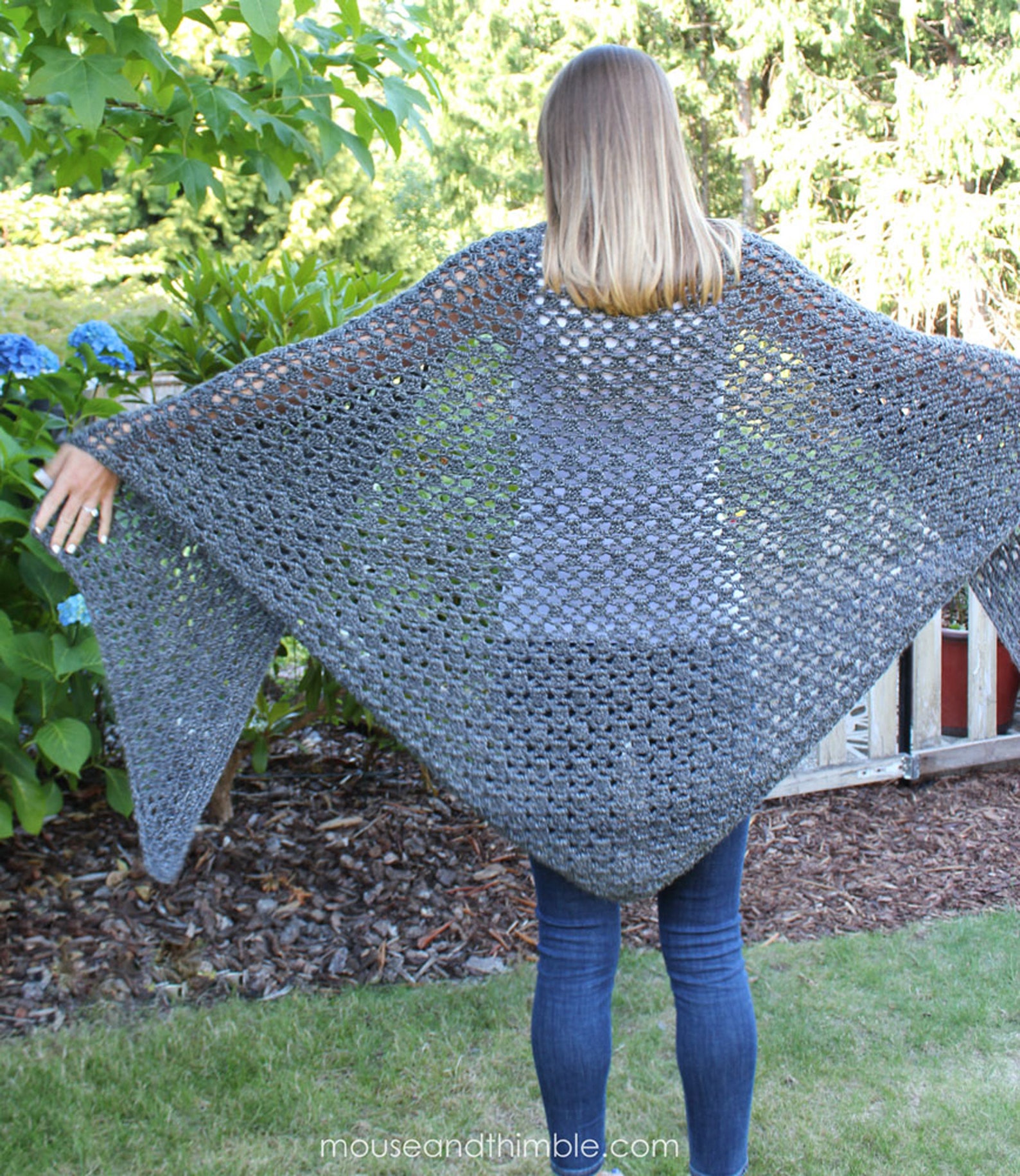 Crochet Shawl PATTERN Tutorial, Short to Long Length, Open Mesh ...