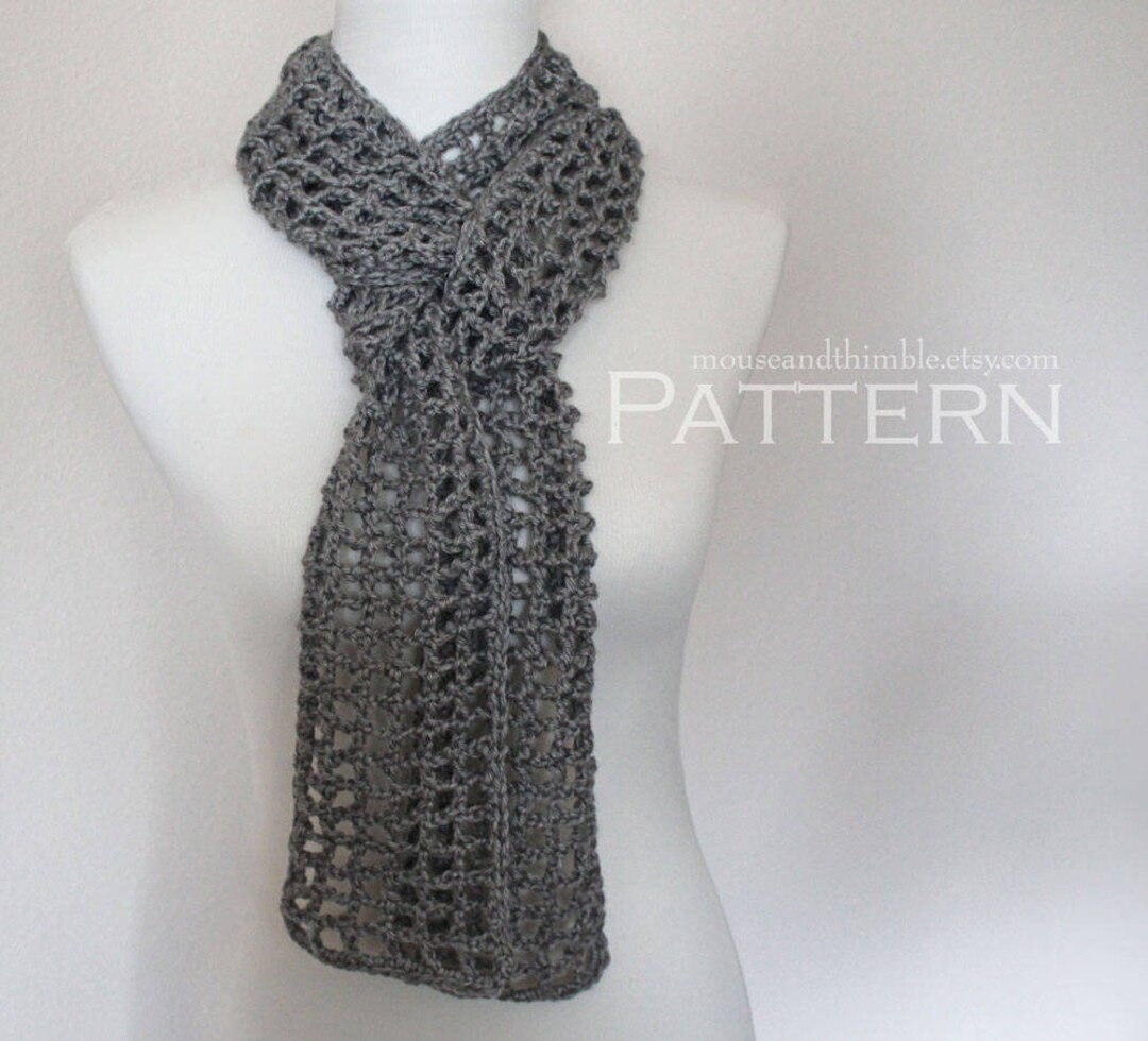 Open Mesh Scarf Crochet PATTERN, Simple Easy Beginner Photo Tutorial ...