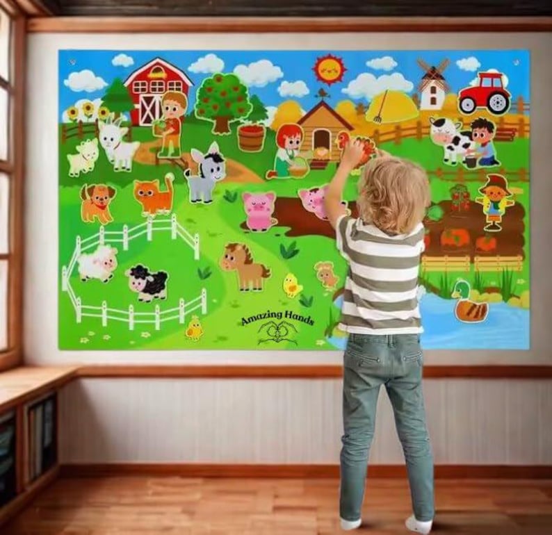 Learning Felt Board – Farm Theme Educational Play - Etsy