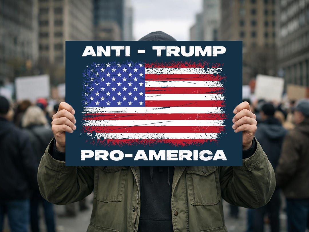 Anti Trump Pro America Yard Sign Distressed Flag, Country Over Party ...