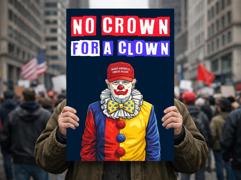No Crown for A Clown Yard Sign Funny Anti Trump Protest, Political ...