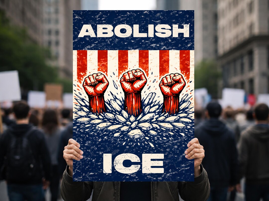 Abolish ICE Yard Sign Raised Fists Resistance Immigrant Rights, Stop ...