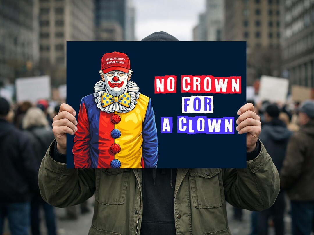 No Crown for A Clown Yard Sign Funny, Anti Trump Protest Political ...