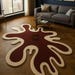 Abstract Irregular Shape Rug | Tufted Wavy Two-tone Area Rug | Unique ...