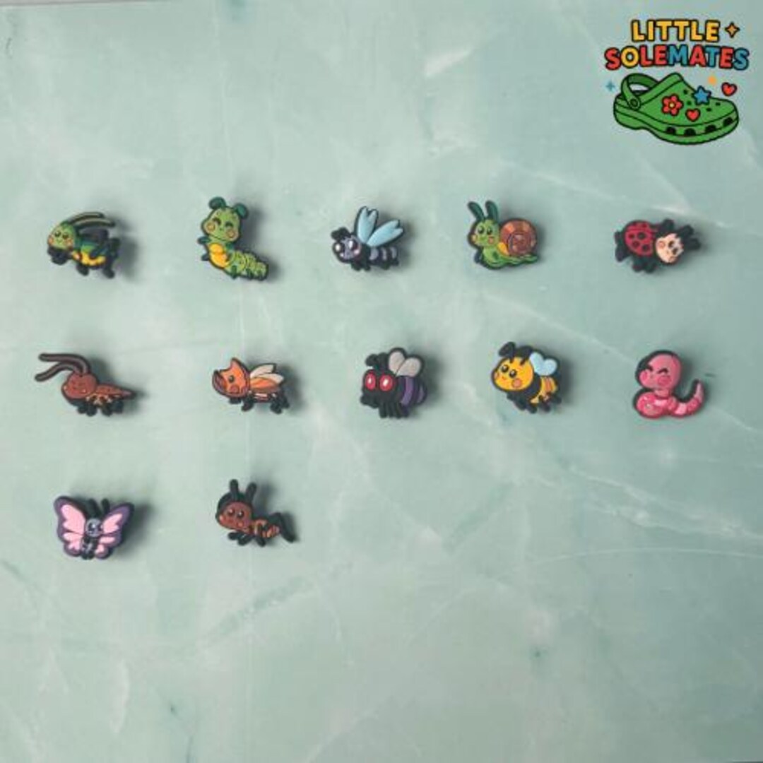 Varies Bugs Insect Shoe Charms, PVC Shoe Charms, Snail Caterpillar Bee ...