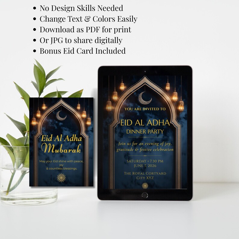 Eid Mubarak Invite 2026 | Muslim Dinner Party Invitation | Last Minute ...