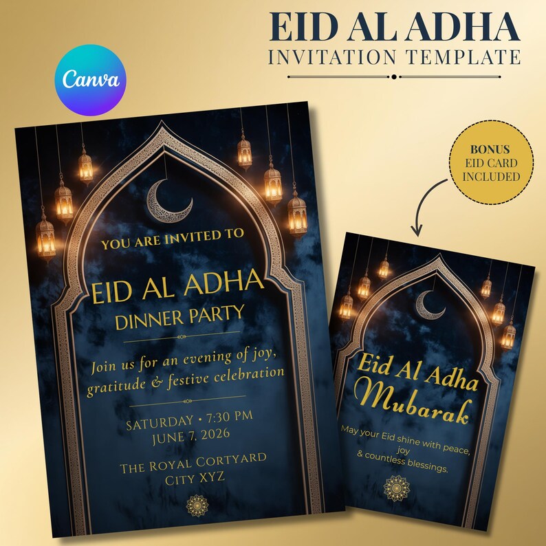 Eid Mubarak Invite 2026 | Muslim Dinner Party Invitation | Last Minute ...