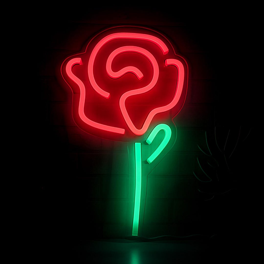 Rose Neon Light, LED Flower Wall Sign, Romantic Room Decor, Aesthetic ...